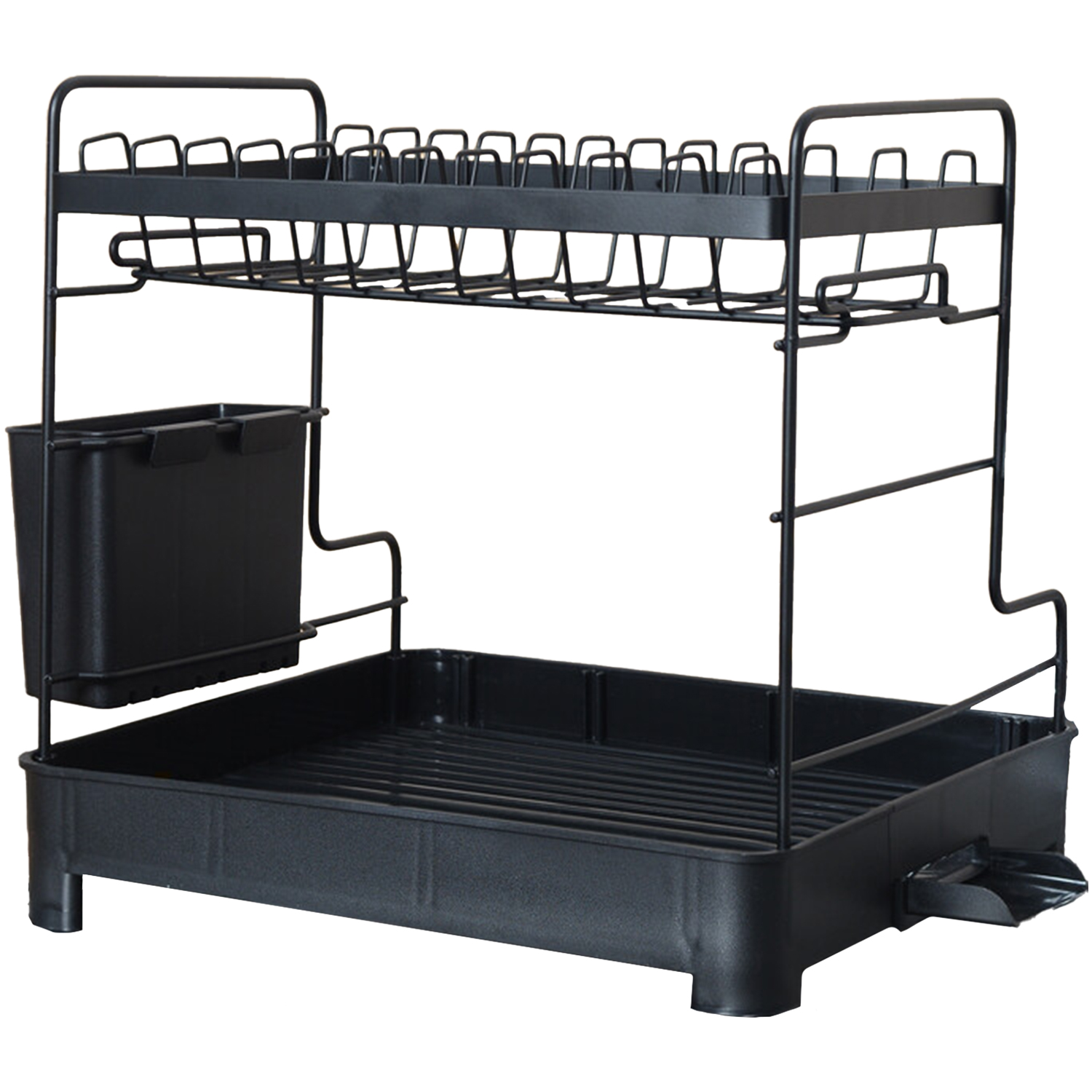 2 Tier Premium Dish Drainer - Black | Wilko