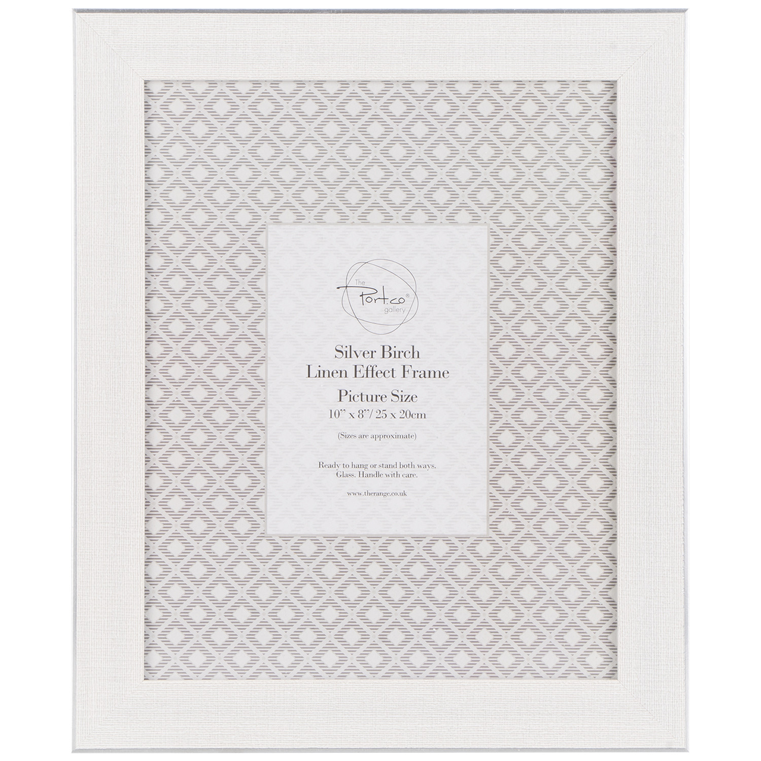 The Port. Co Gallery Birch Silver Linen Effect Frame 10 x 8 inch | Wilko