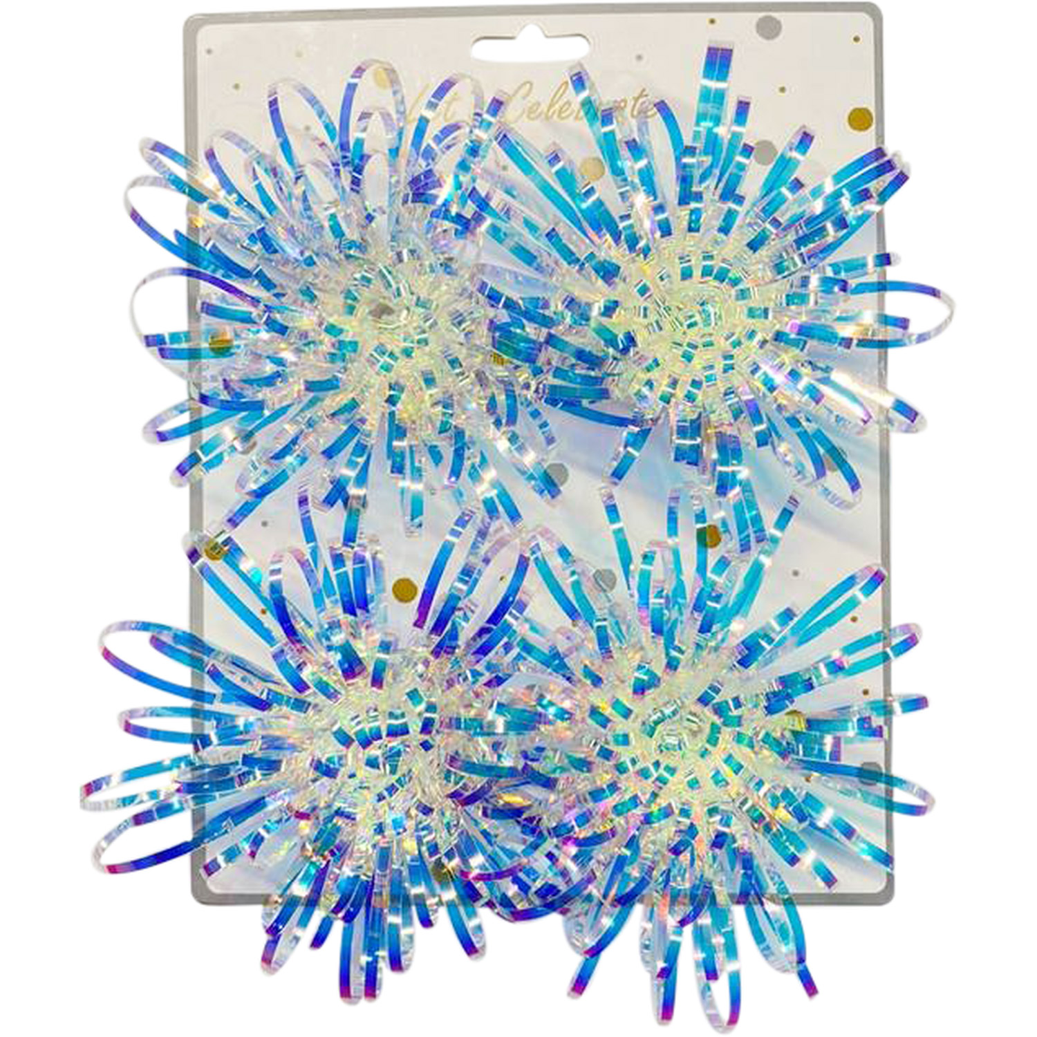 Iridescent Firework Bow Decoration 4 Pack | Wilko