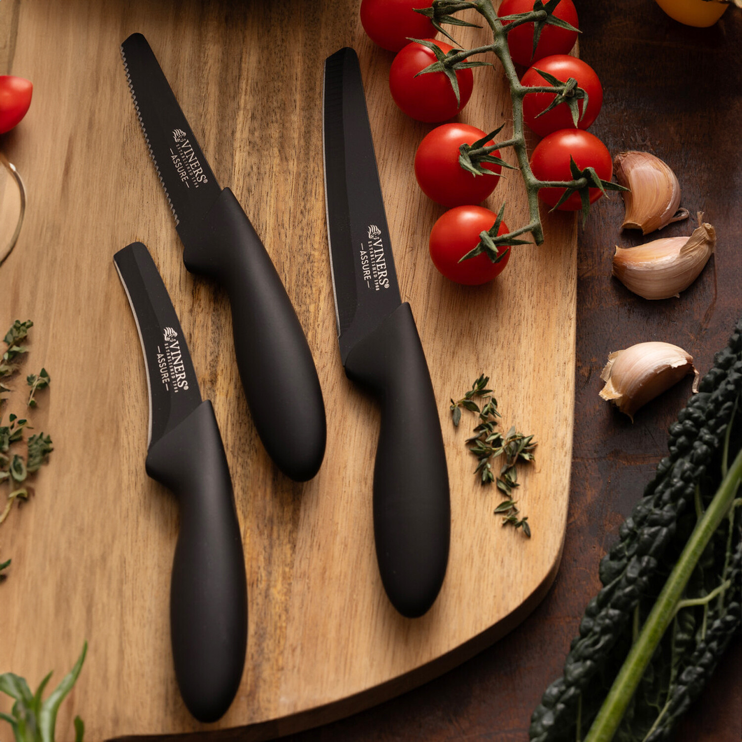Assure 3 Piece Knife Prep Set Black | Wilko