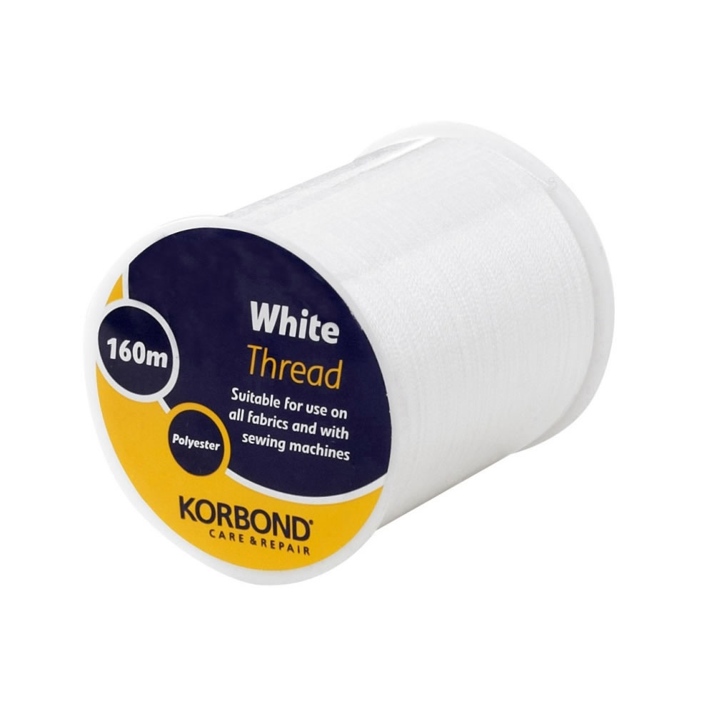 Korbond White Sewing Thread 160m | Wilko