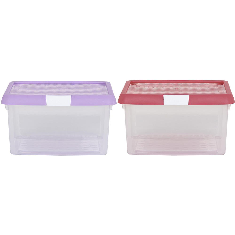 Wham 9L Pink/Lilac Storage Box with Lid | Wilko