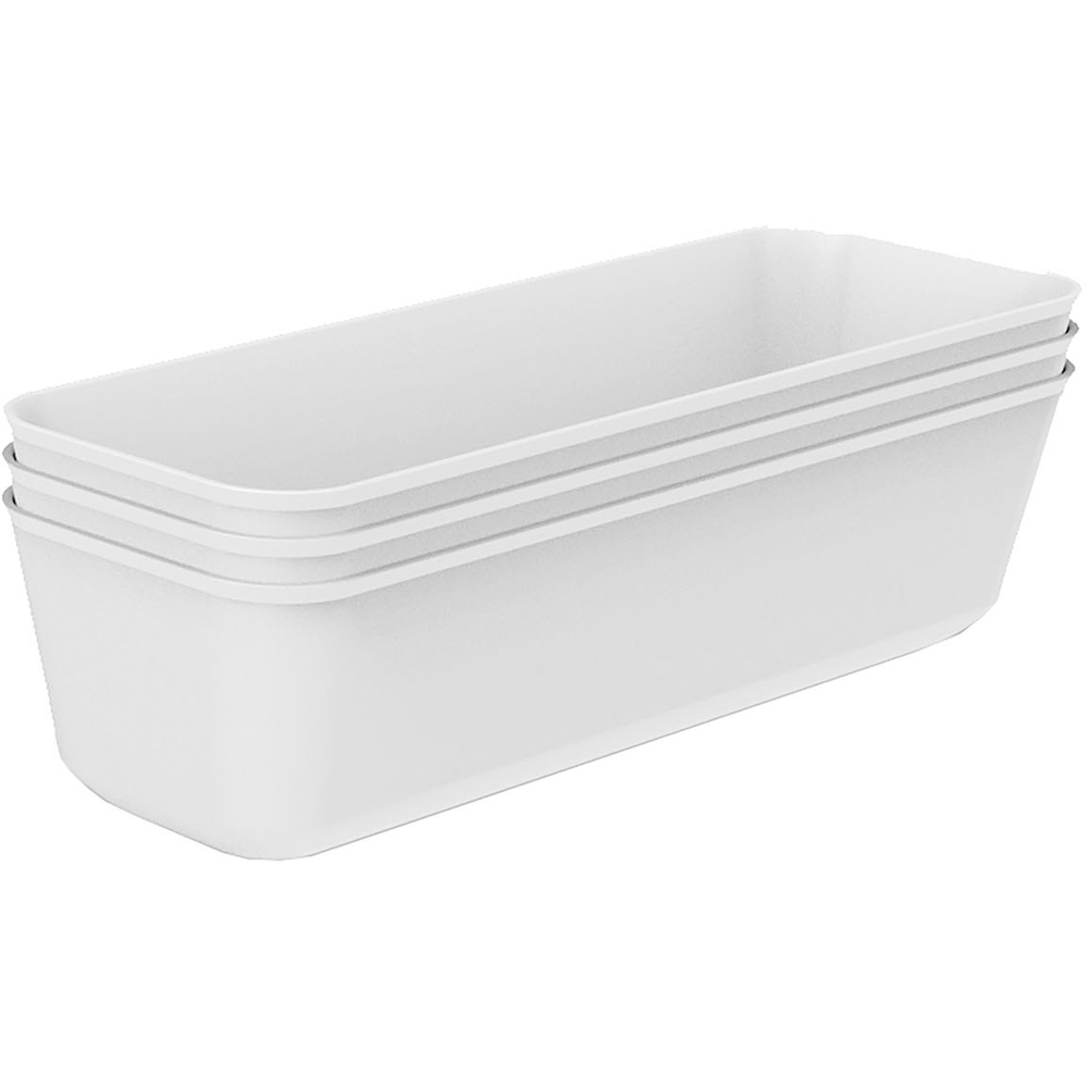 Long Multi Purpose Plastic Storage Tray 3 Pack | Wilko