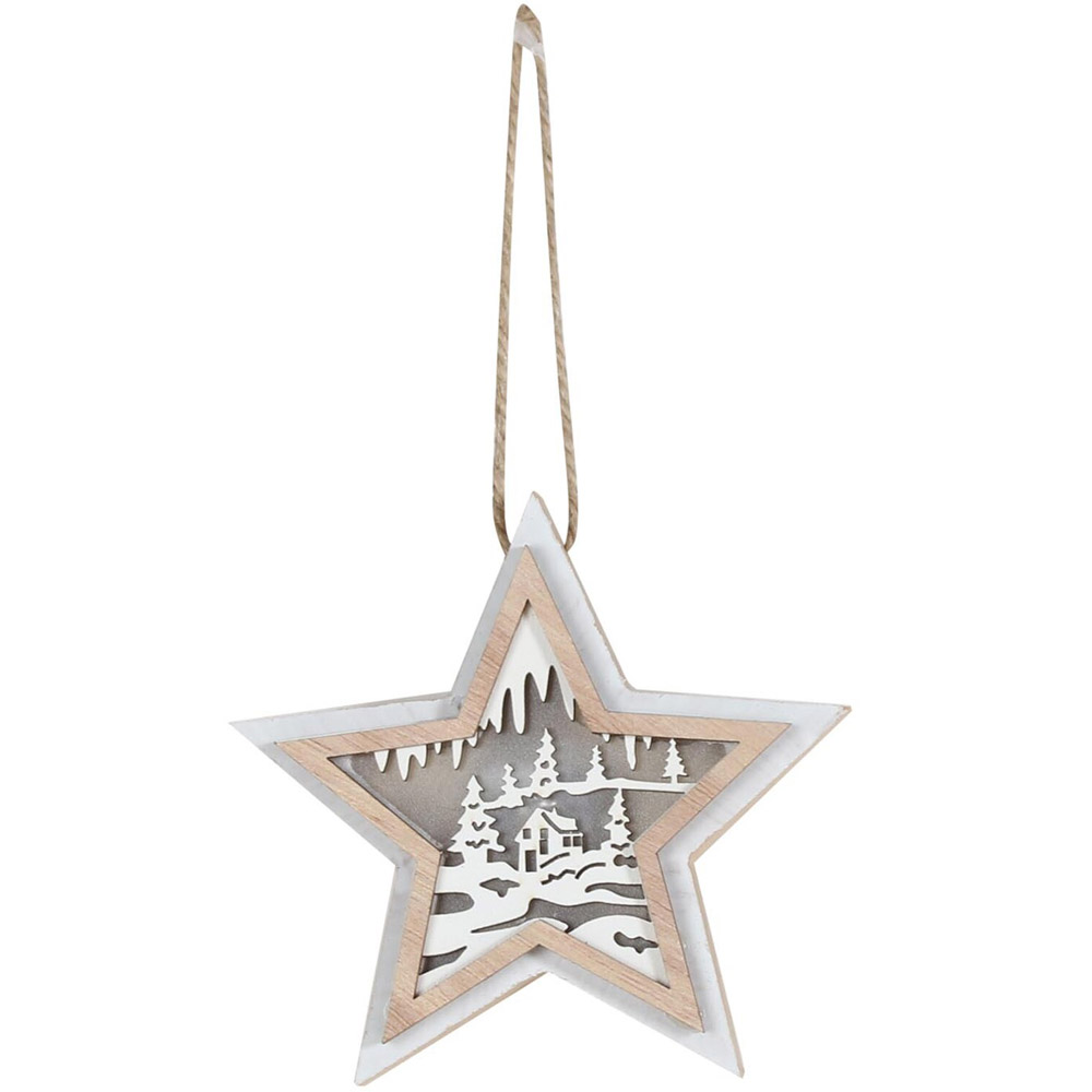 Light Up Wooden Star | Wilko