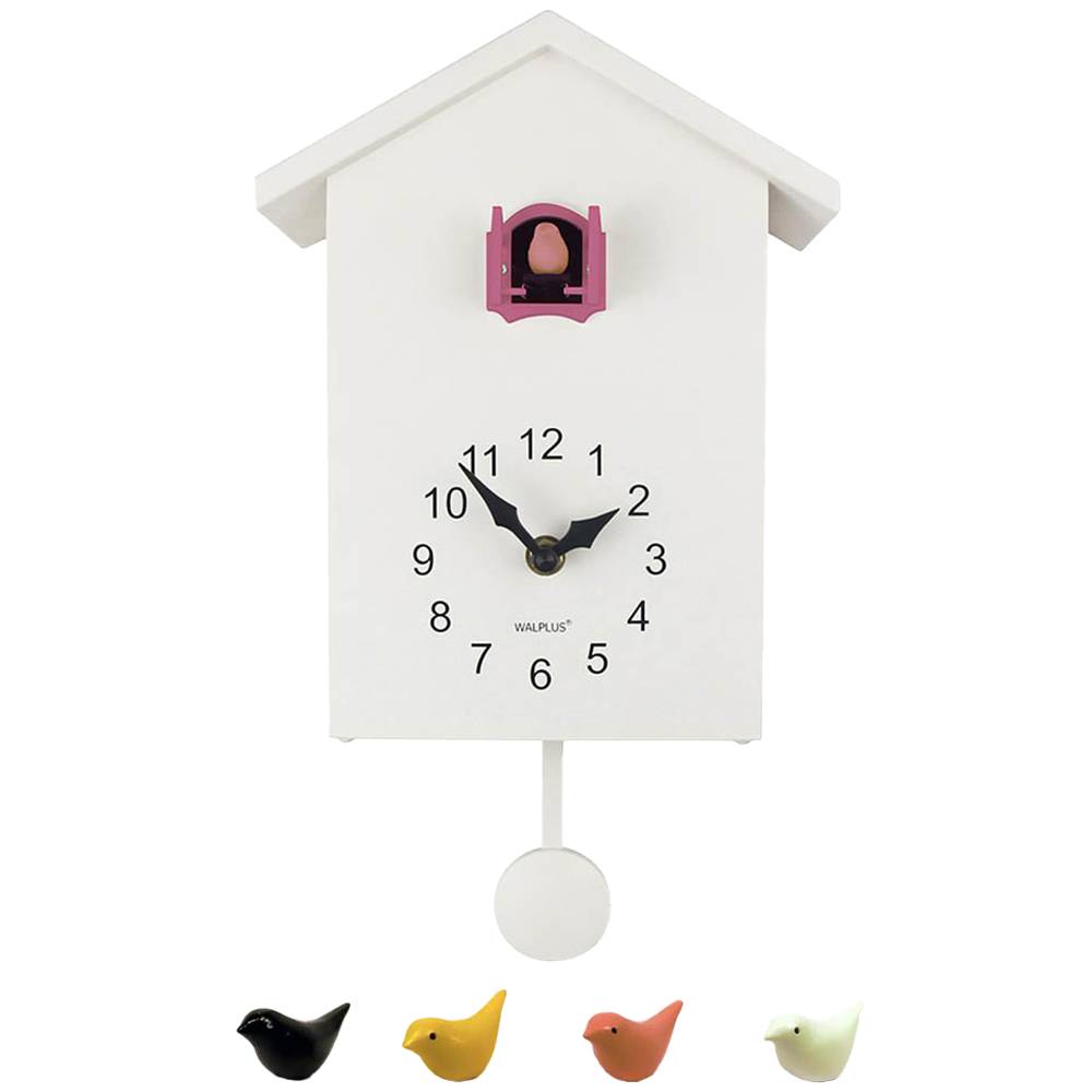 WALPLUS Pink Cuckoo Window Clock with Removable Pendulum 25 x 20cm | Wilko