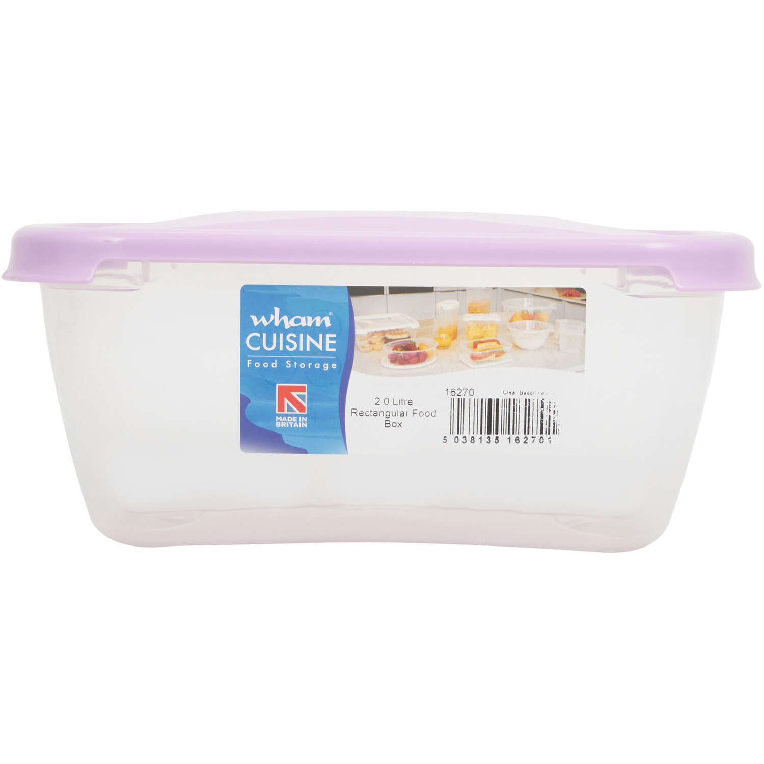 Rectangular Food Box & Lid - Lilac / 2l | Wilko
