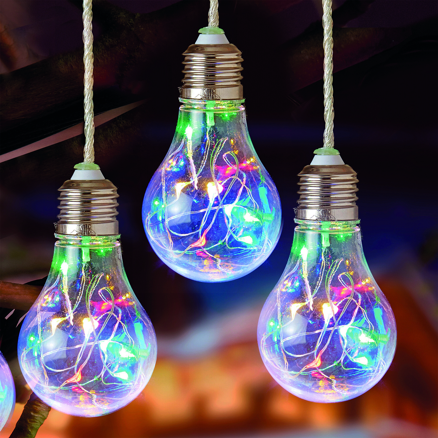 Set Of 3 Battery Operated Bulbs with Pinwire Lights | Wilko