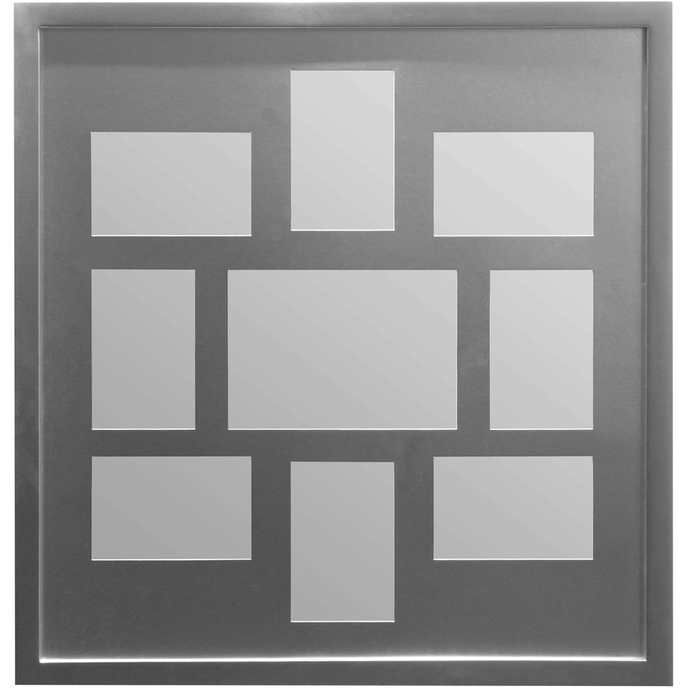 Premier Housewares Rectangular Silver 9 Photo Multi Frame Photo Frame ...