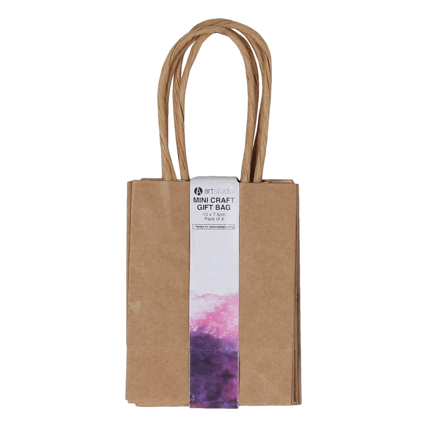 Pack of Four Art Studio Brown Craft Bags - Small | Wilko