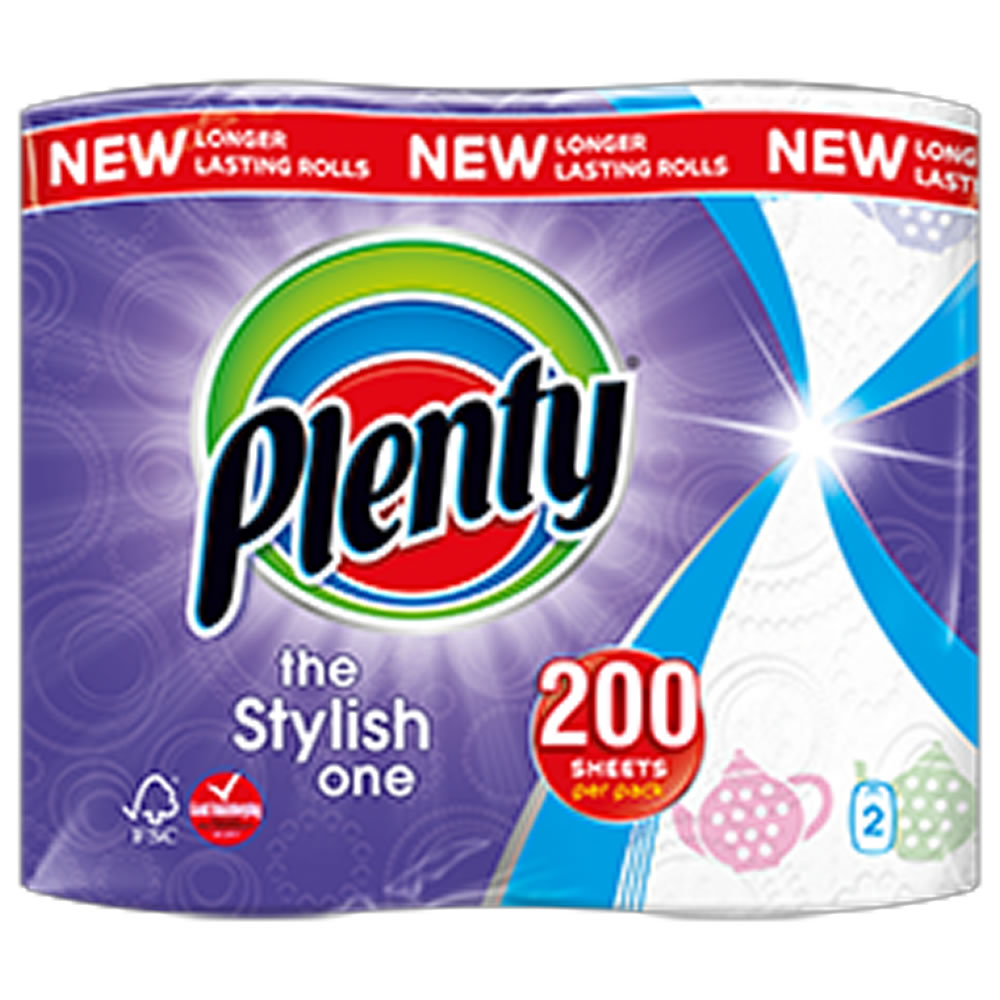 Plenty Decorated Kitchen Towel 2 Rolls 2 Ply | Wilko