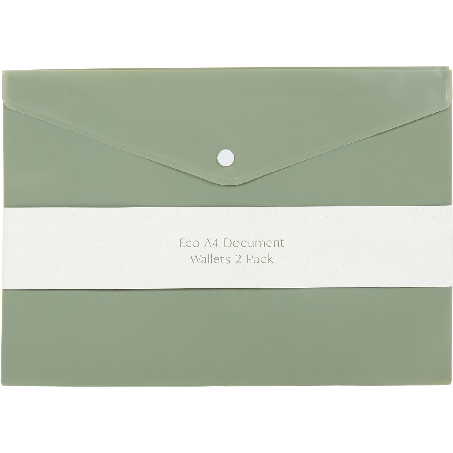 Pack of 2 Eco A4 Document Wallets - Green | Wilko