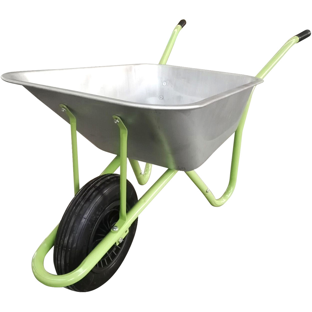 Charles Bentley Green Galvanised Wheelbarrow 90L | Wilko