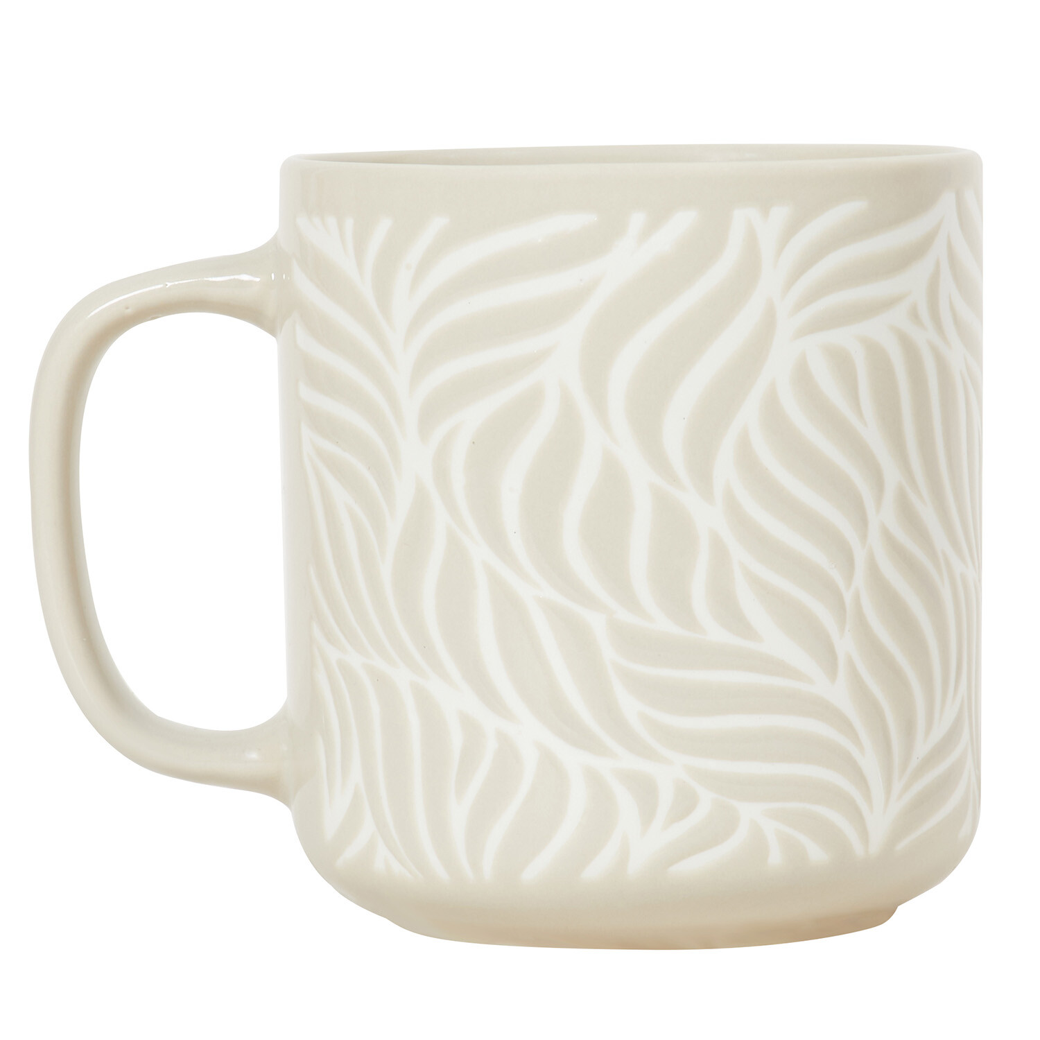 Set of 4 Ripple Pattern Mugs - Beige | Wilko