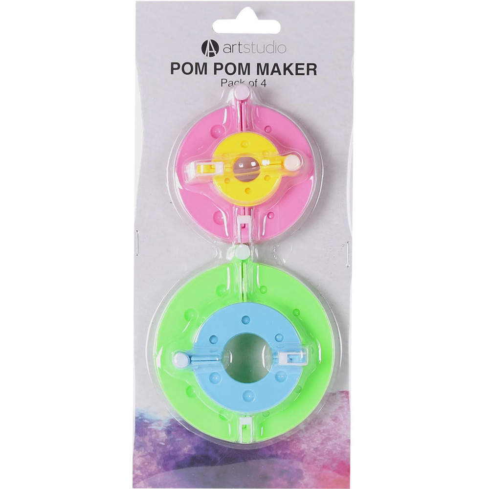 Art Studio Pack of Four Pom Pom Makers | Wilko