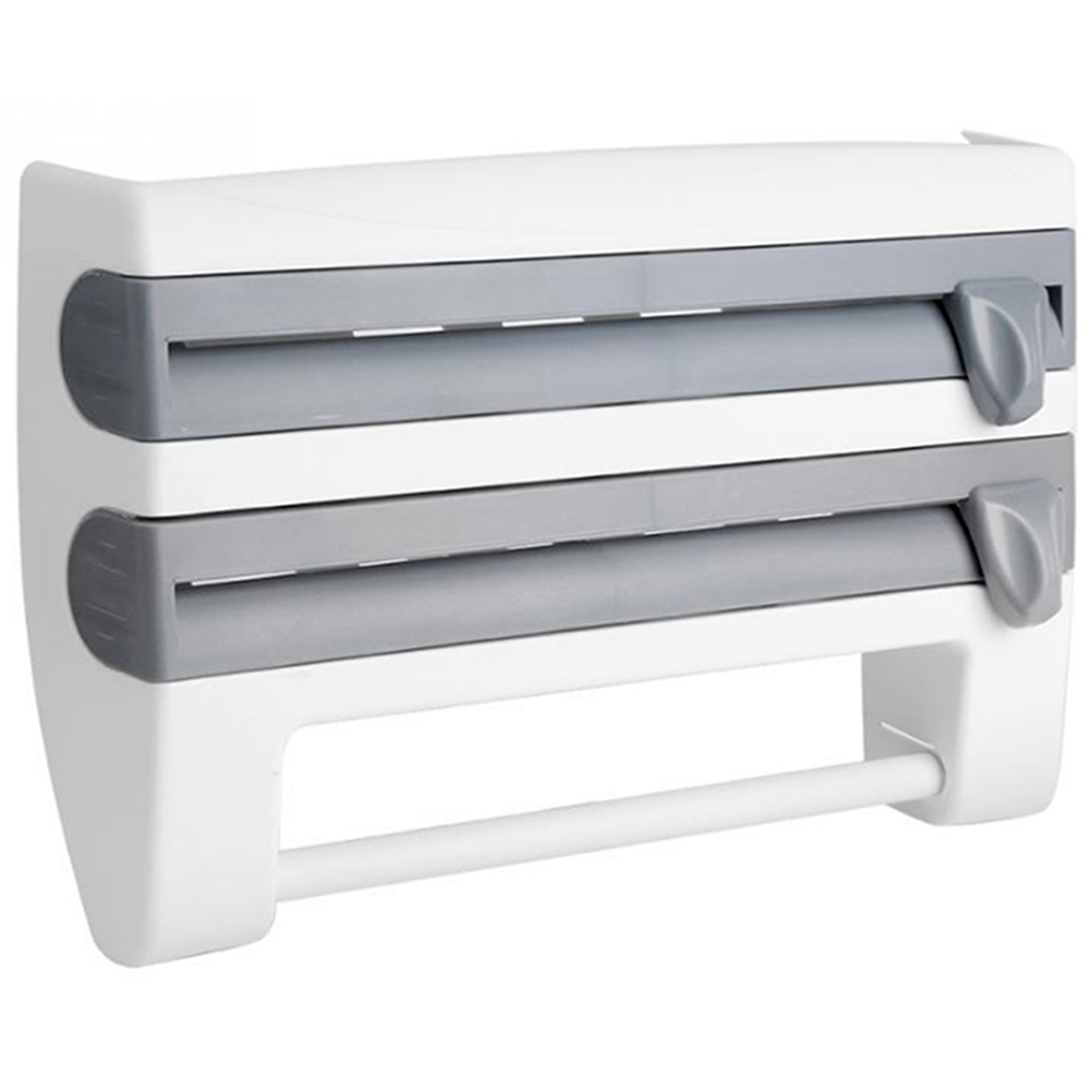 Living And Home WH0671 Grey Kitchen Towel Holder With Cutter | Wilko
