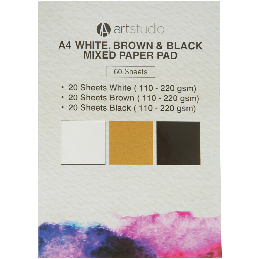 Art StudioPack of 60 Mixed Coloured Paper Pad | Wilko