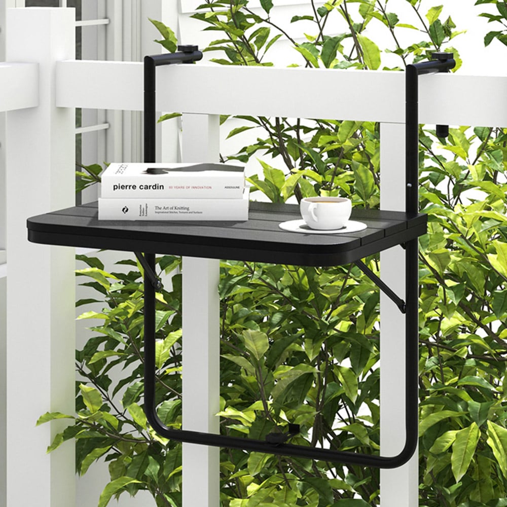 Costway Black Height Adjustable Railing Table | Wilko