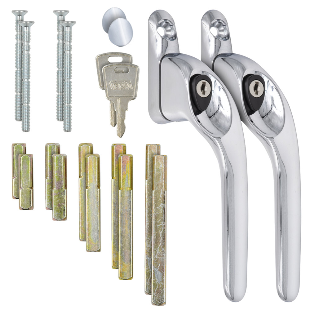 Versa Chrome Lockable Right Hand Cranked Window Handle with 5 Precut ...