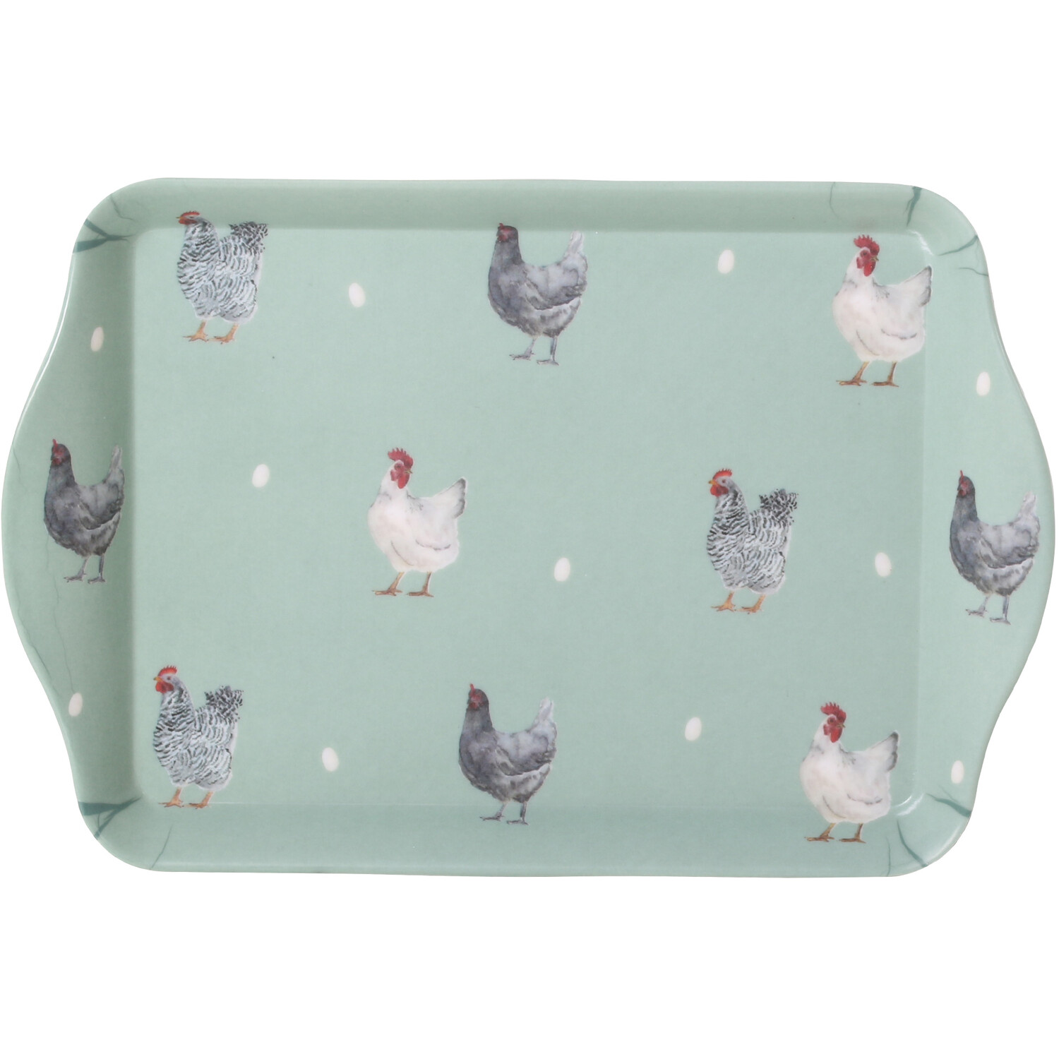 Farm Chickens Tray - Blue / Mini Trinket Tray | Wilko