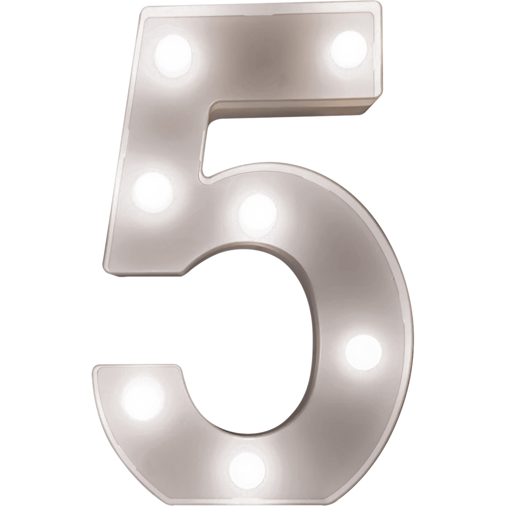 St Helens Battery Operated 3D LED Number 5 Light | Wilko