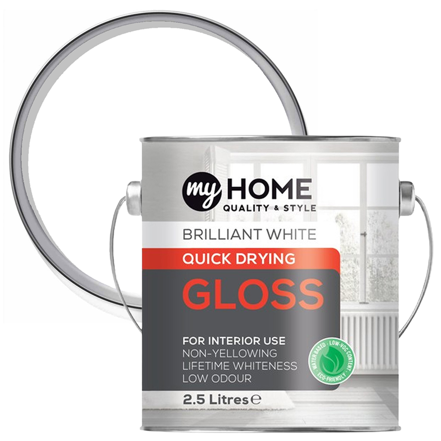 My Home Quick Dry White Gloss Paint 2.5L | Wilko