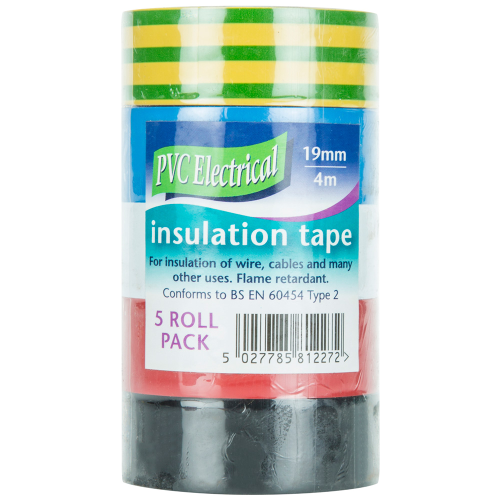 Ultratape 19mm x 4m PVC Electrical Insulation Tape 5 Pack | Wilko