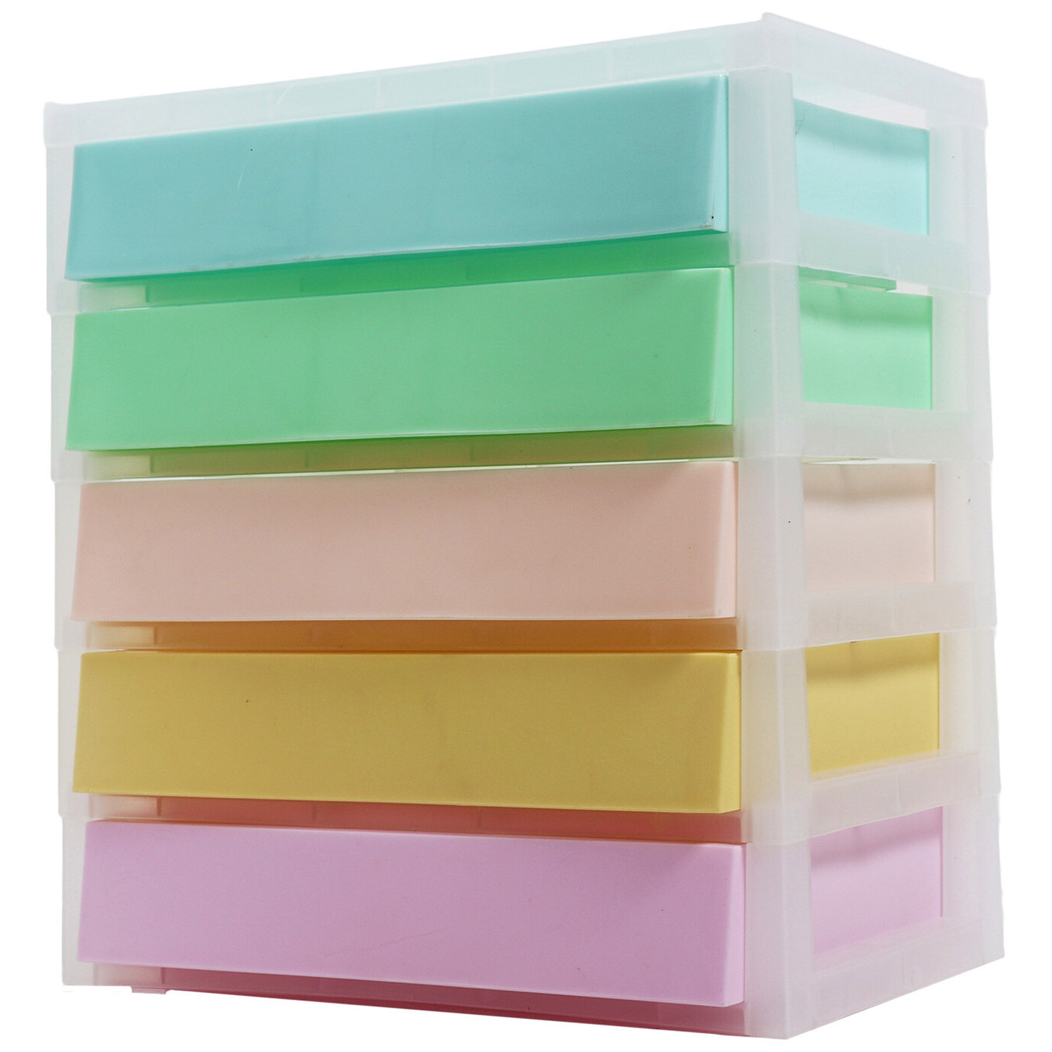 5 Drawer Pastel Desk Organiser | Wilko