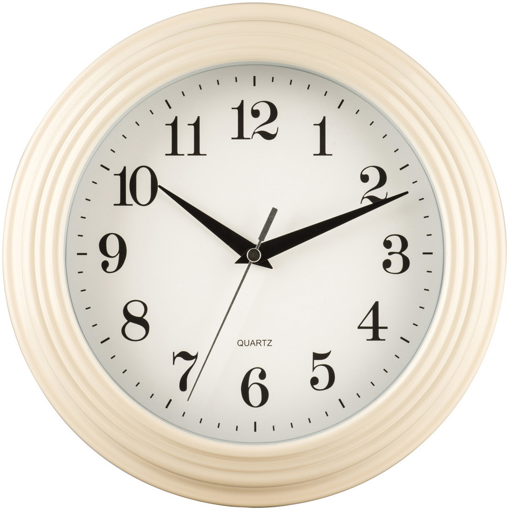 Premier Housewares 2200916 Cream Vintage Design Round Wall Clock 25cm ...