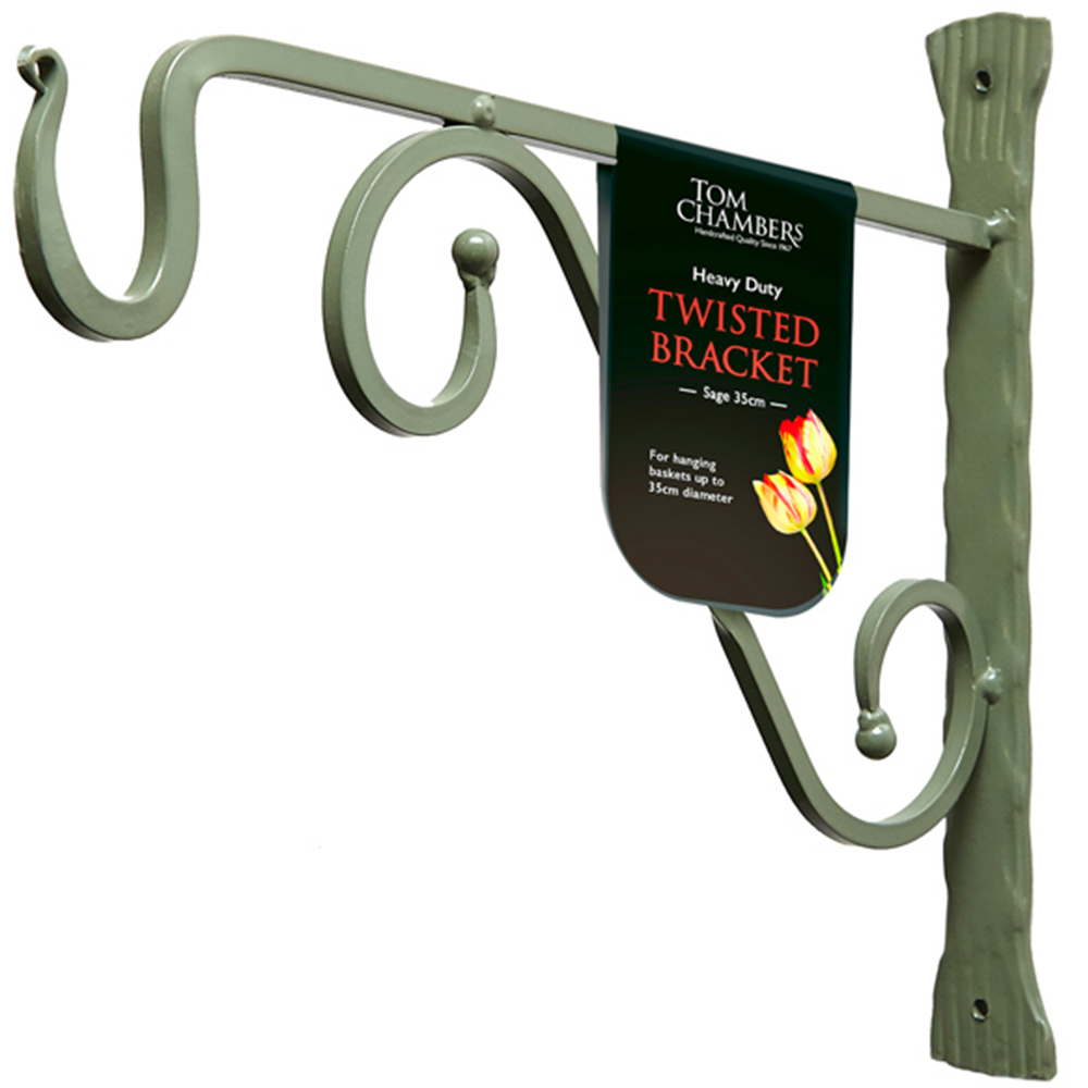 Samuel Alexander Heavy Duty Metal 35cm Sage Green Twisted Wall Bracket ...