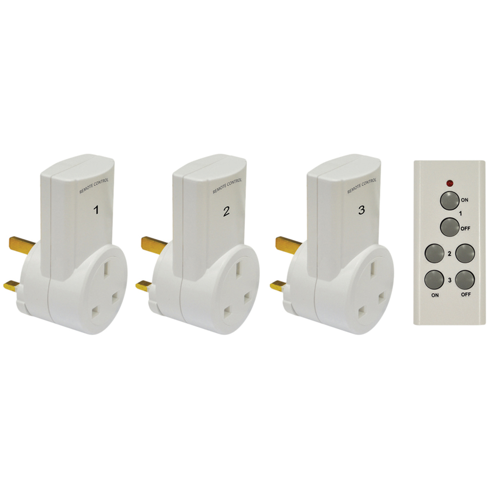 Eagle 3 Way Remote Control Mains Socket Set | Wilko