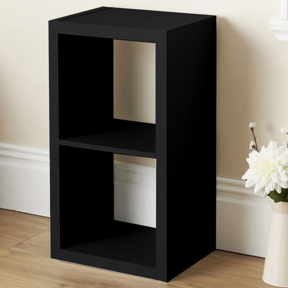 wilko Oslo 2 Shelf Black Cube Storage Unit | Wilko