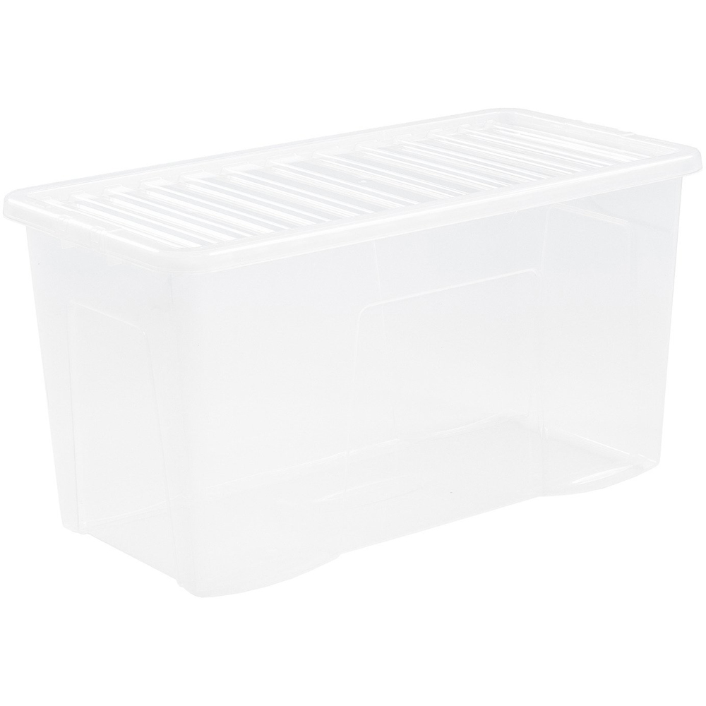 Wham 110L Clear Plastic Storage Box with Lid | Wilko