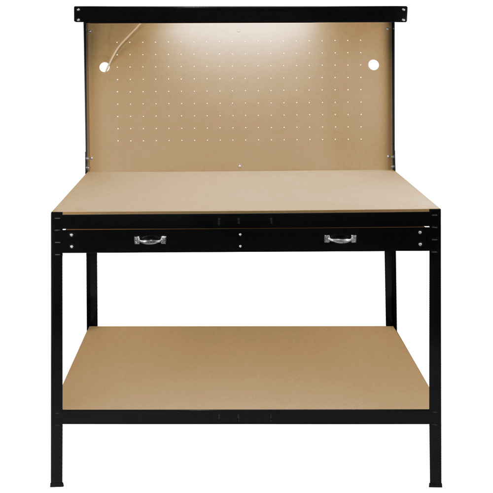 Monster Shop Black Workbench with Pegboard and Light | Wilko