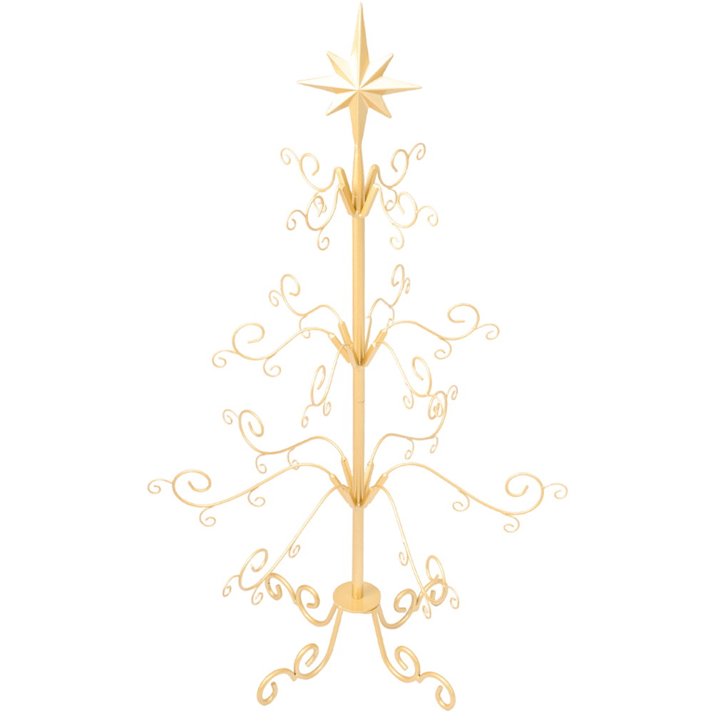 Living and Home Gold Display Stand Christmas Decoration with Star Top ...