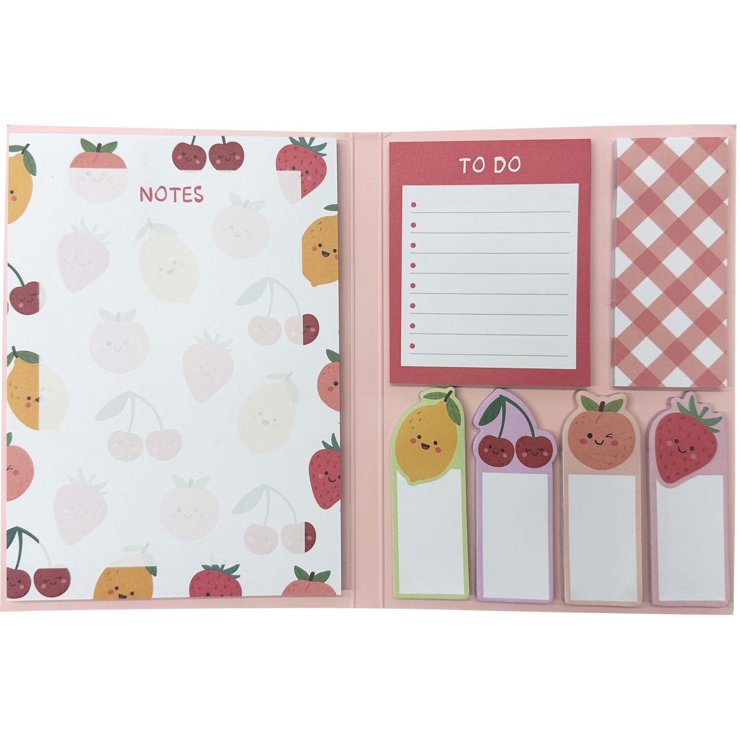 Fruity Sticky Notes Set Pink | Wilko