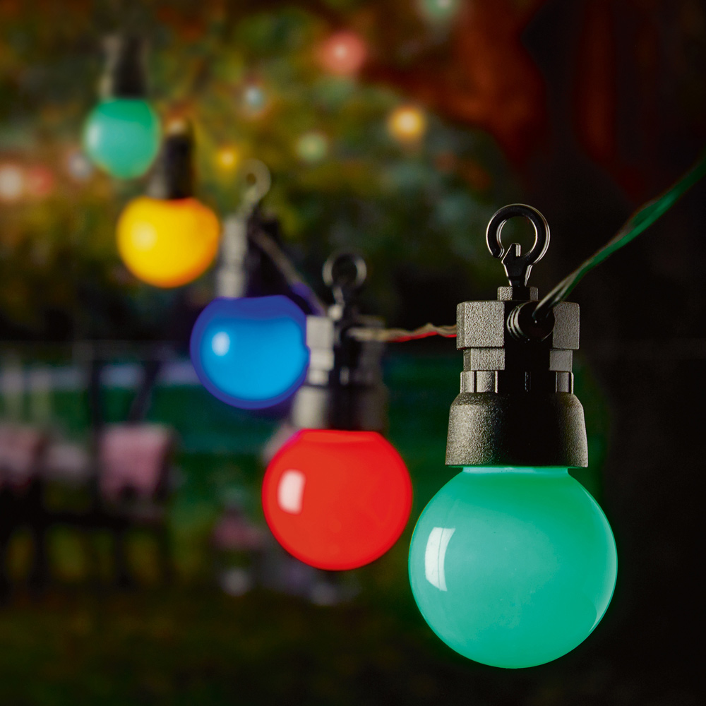 Premier 10 Multi-Coloured LED Bulb Battery Operated Party Lights | Wilko