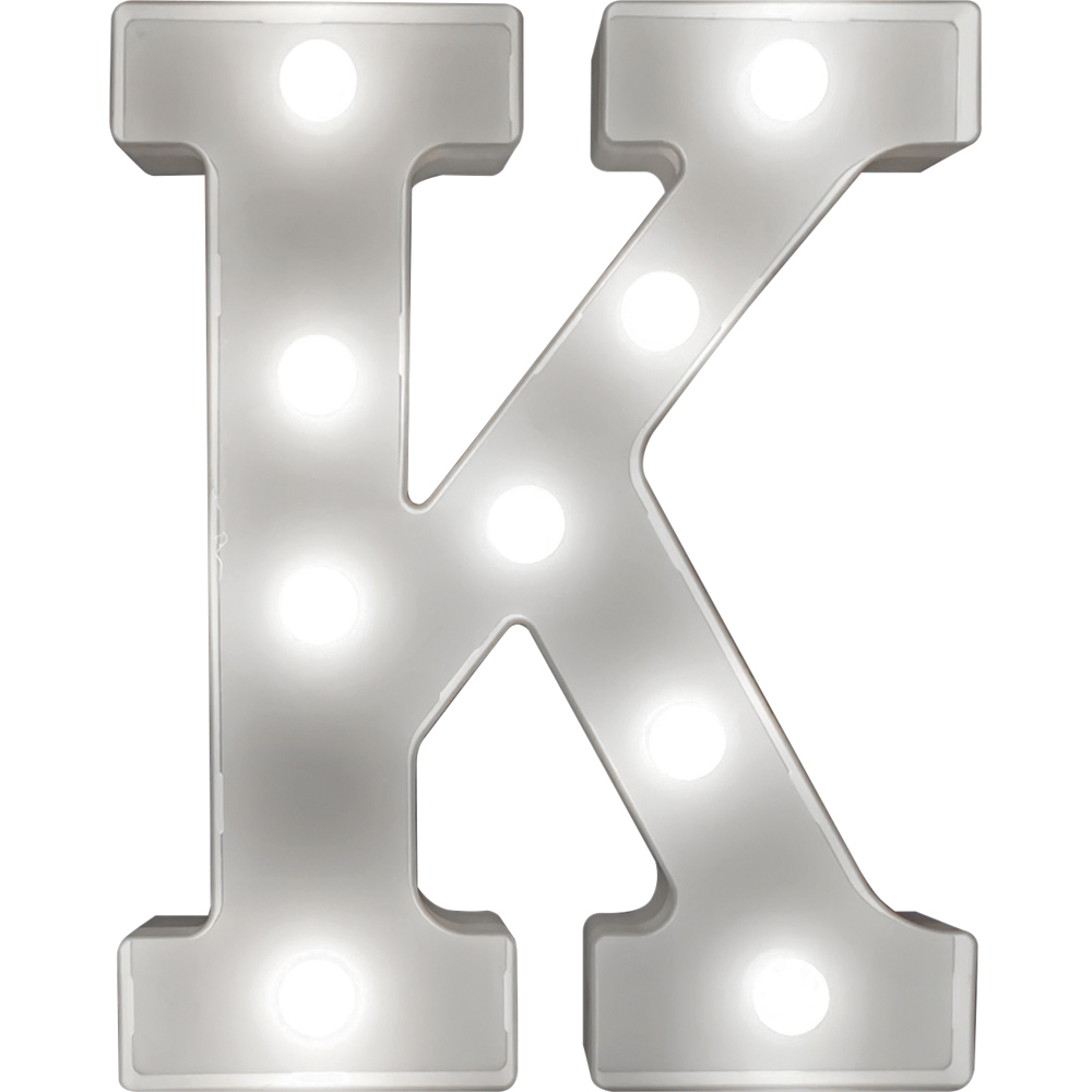 St Helens Battery Operated 3D LED Letter K Light | Wilko