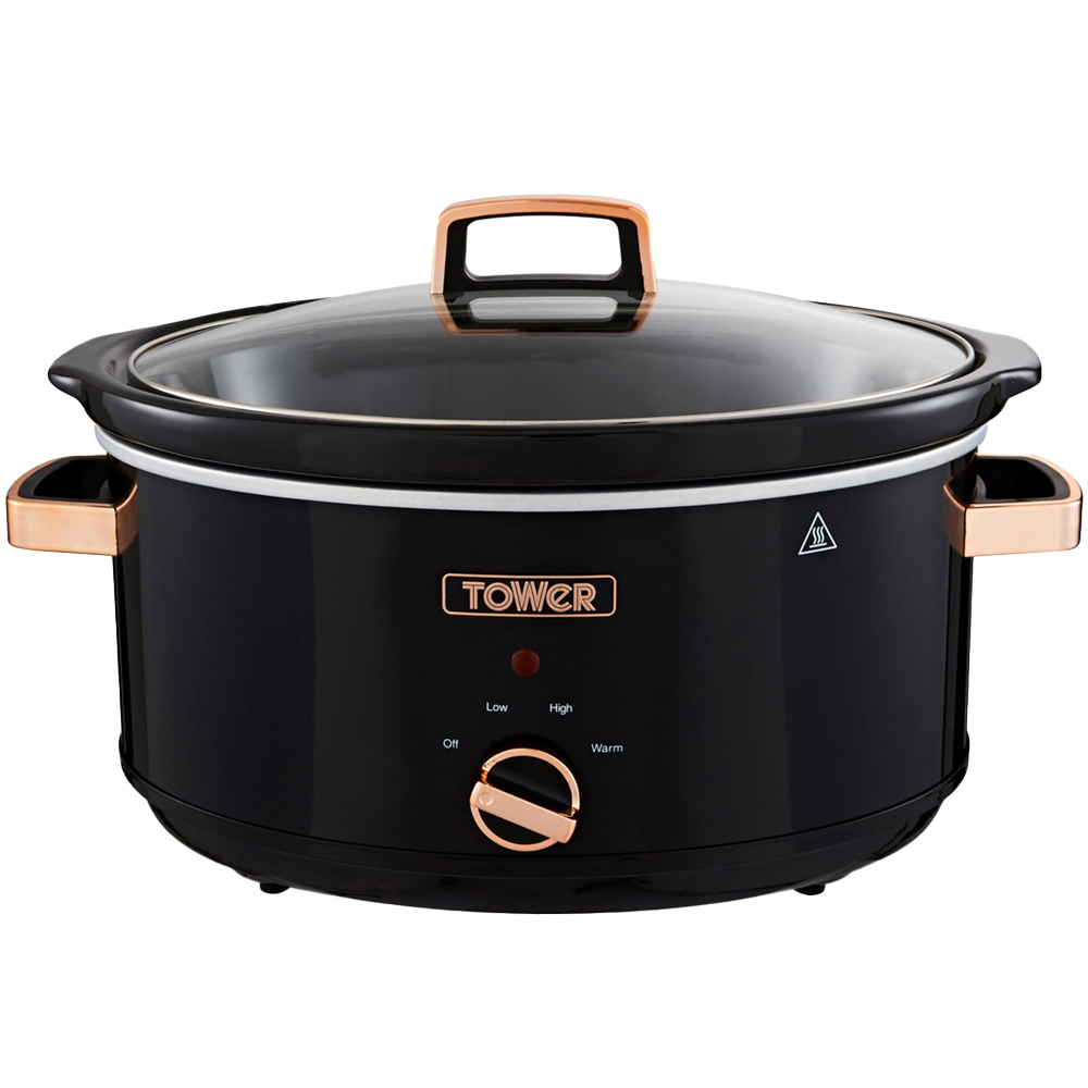 Tower T16019RG Black and Rose Gold Slow Cooker 6.5L | Wilko