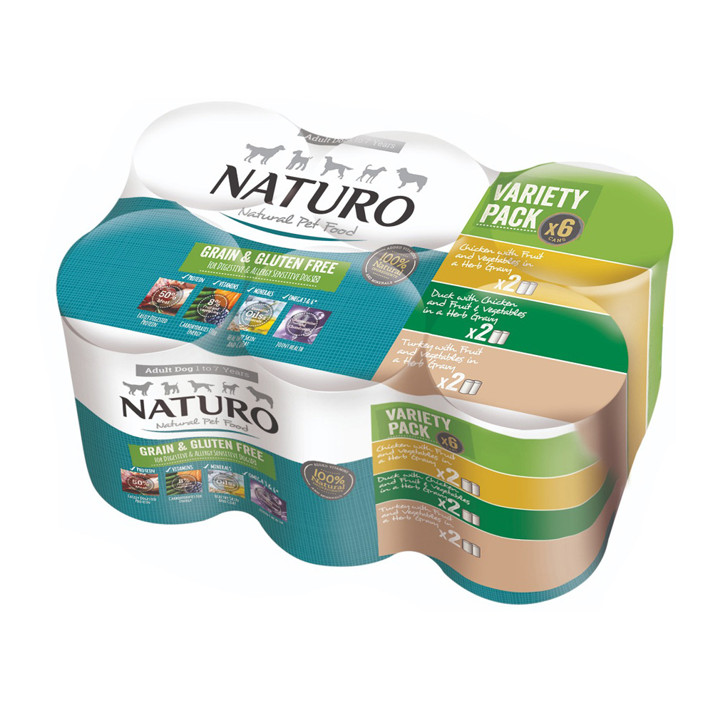 Naturo Variety Pack Cans in Gravy Adult Dog Food 6 x 390g | Wilko