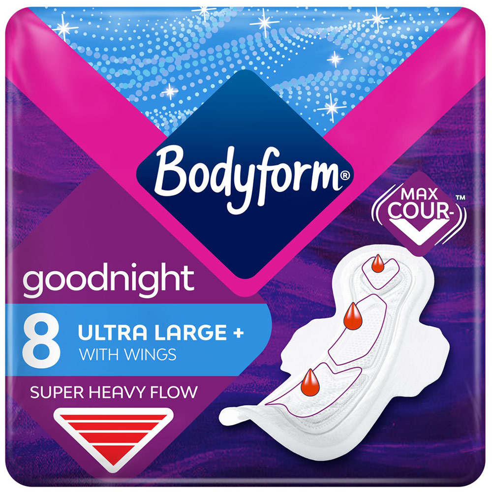 Bodyform Night Sanitary Towels with Wings 8 Pack | Wilko