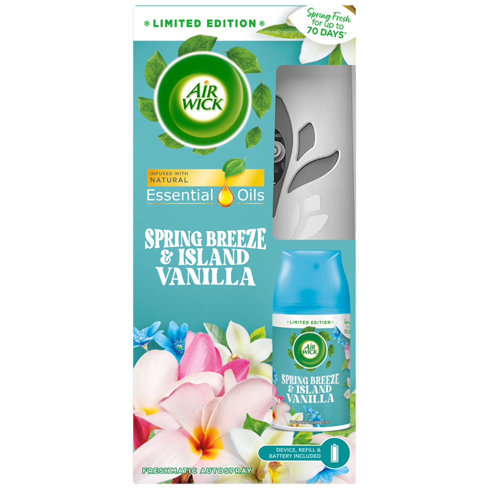 Air Wick Spring Breeze and Island Vanilla Freshmatic Autospray 250ml ...