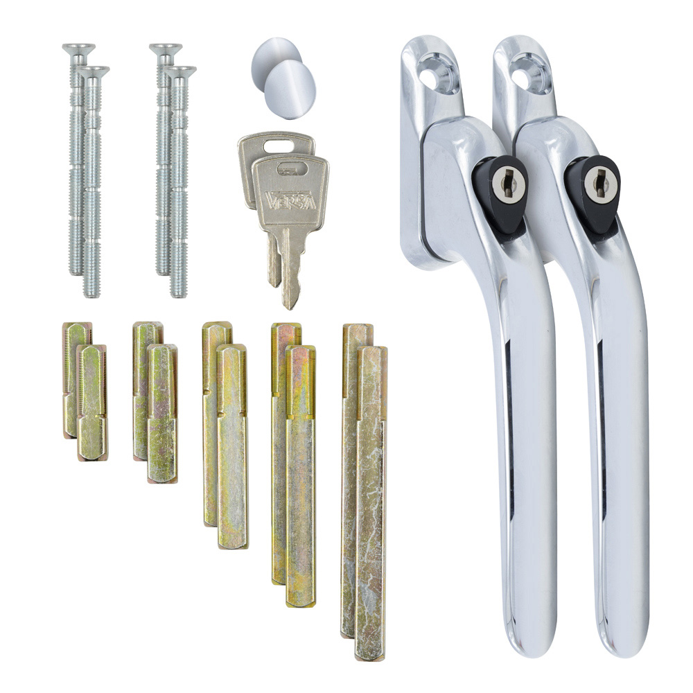 Versa Chrome Lockable Straight Window Handle with 5 Precut Spindles 2 ...