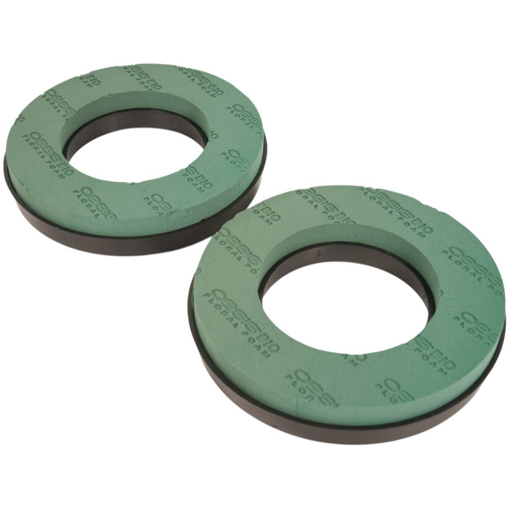 Pack of 2 Oasis Bio Floral Foam RingsGreen10cm25cm | Wilko