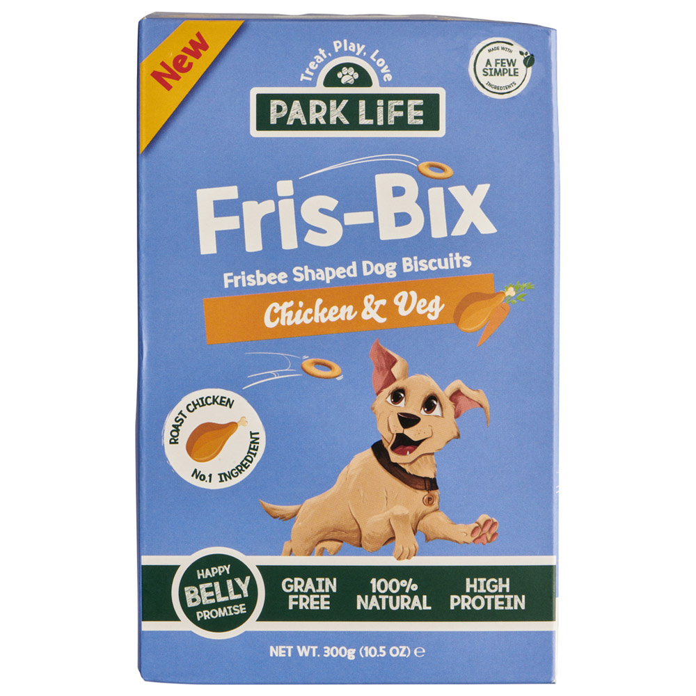 Park Life Fris Bix Chicken and Veg Dog Biscuits 300g | Wilko