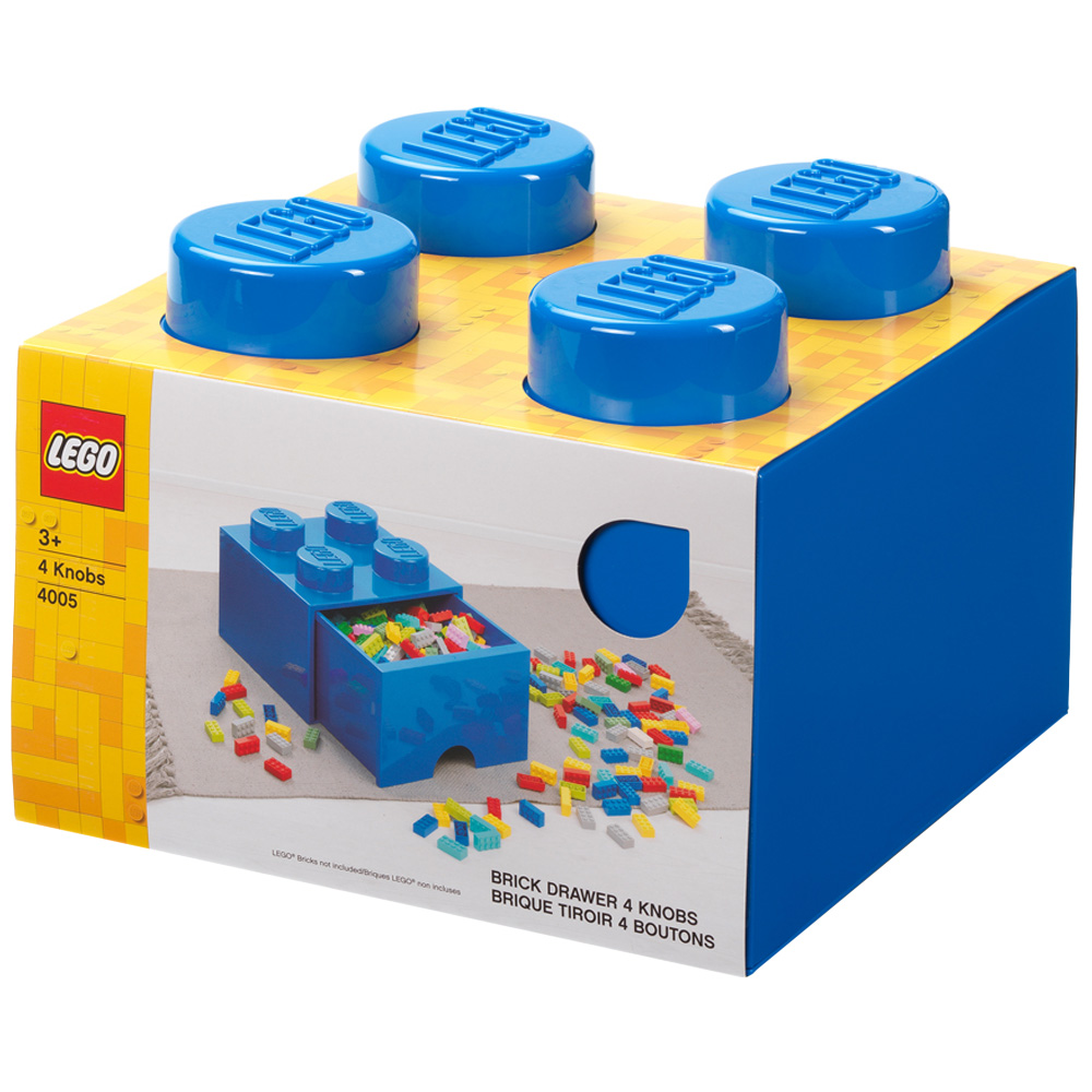LEGO 4 Knob Blue Brick Drawer | Wilko