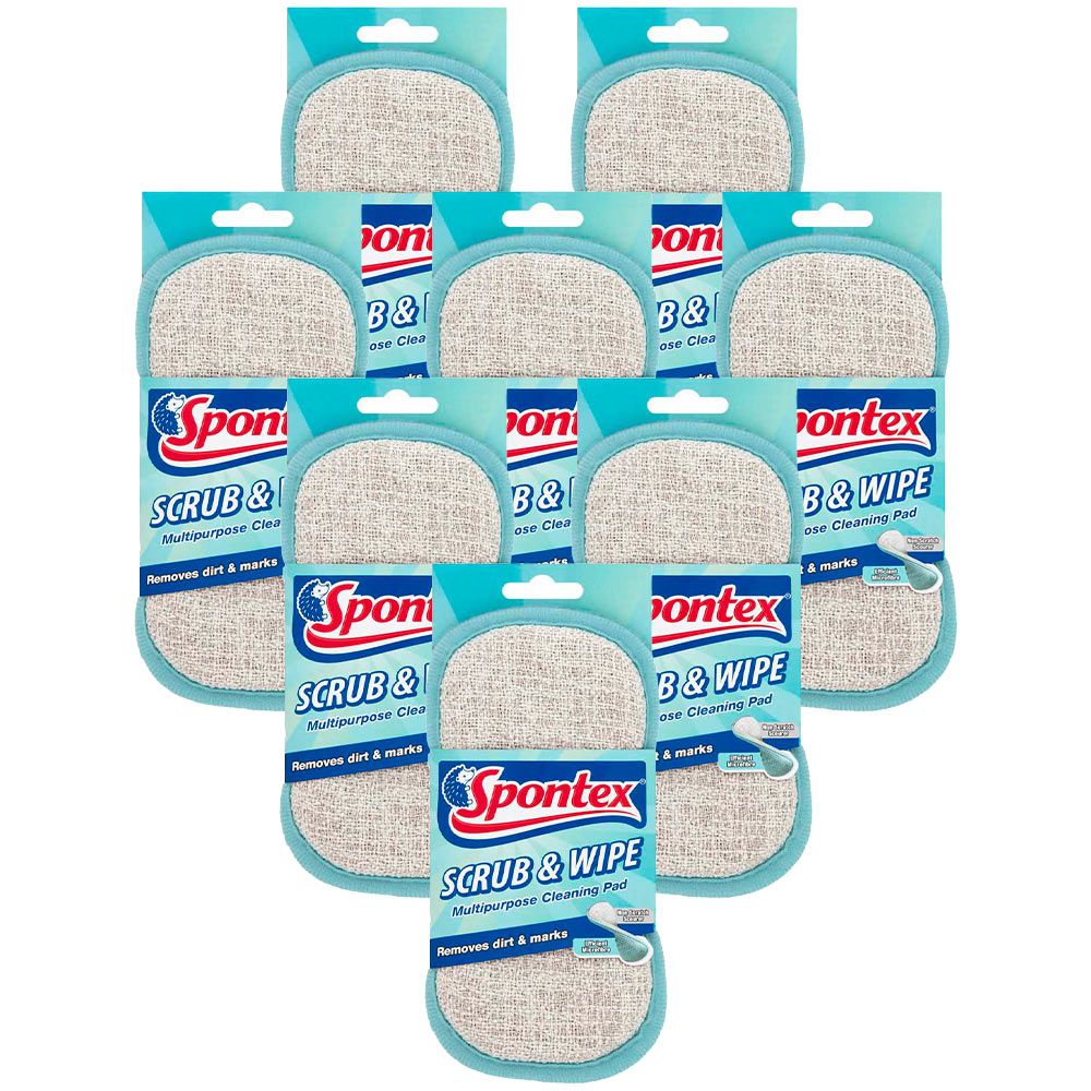 Spontex Sponge Centre Scrub and Wipe Cleaning Pad Case of 8 | Wilko