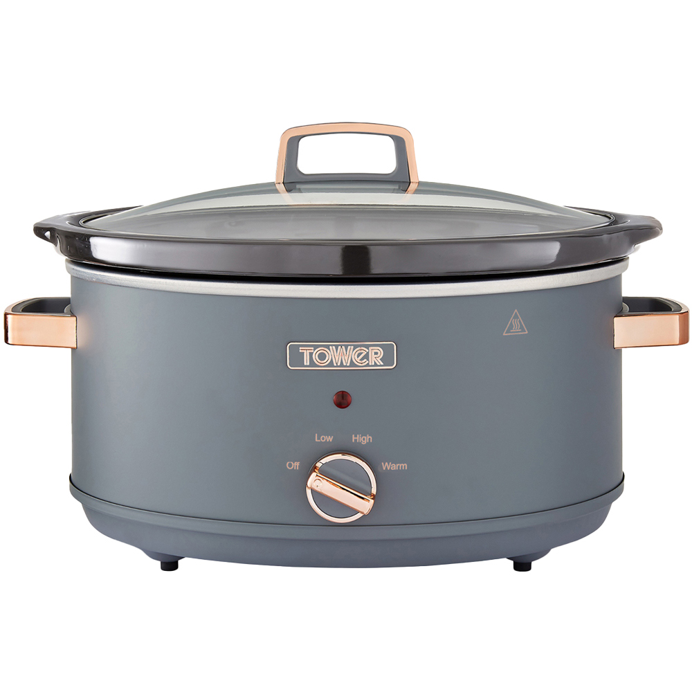 Tower T16043GRY Cavaletto Grey and Rose Gold Slow Cooker 6.5L | Wilko