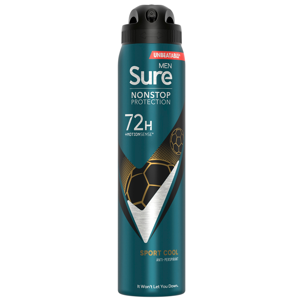 Sure Men Nonstop Protection Sport Cool Antiperspirant Deodorant Aerosol ...