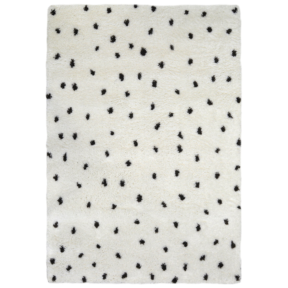 Homemaker Monochrome Snug Spotty Shaggy Rug 120 x 170cm | Wilko