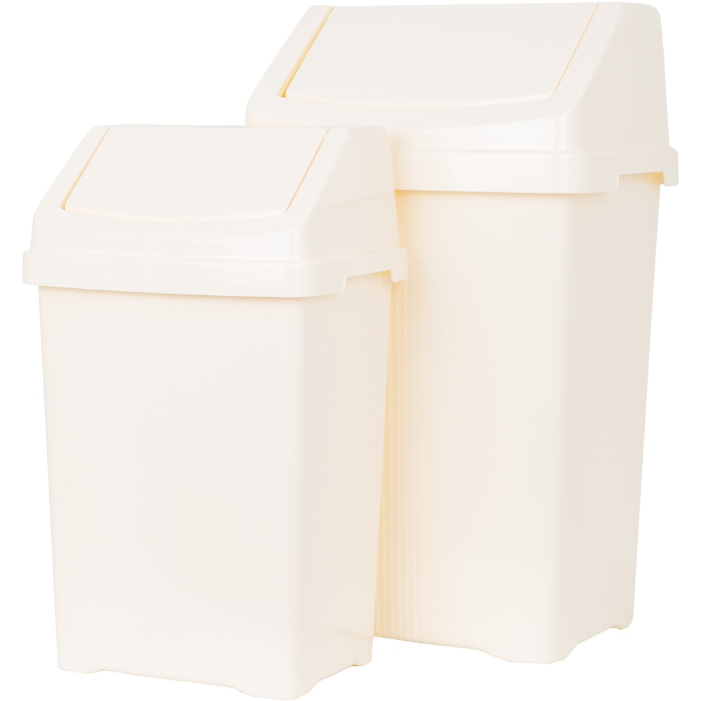 Wham 2 Piece Casa Bin Set (25L/50L Swing Bin) Soft Cream | Wilko